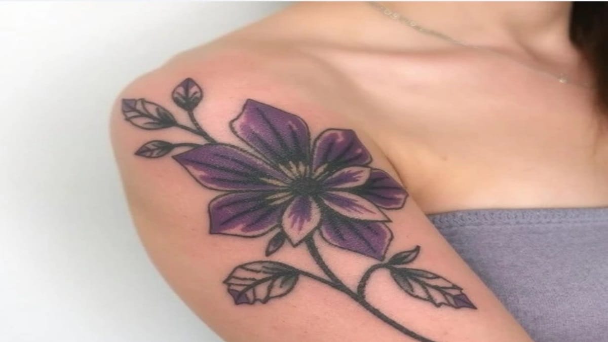 Purple Flower Tattoo: Elegant Floral Body Art - Stylezara